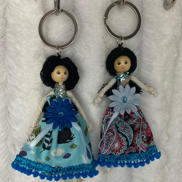 Hand Crafted | Art | Flower Buds Duo Of Hand Crafted Macrame Keychains ...